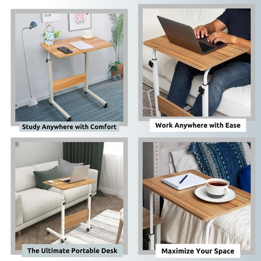 Buy Portable Laptop Stand with Wheels | Adjustable Study Table – Zaappy.com